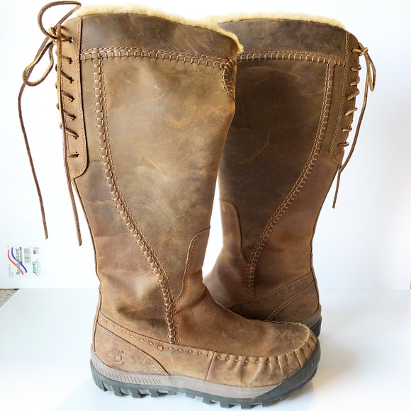 Timberland | Shoes | Timberland Women Genuine Leather Snow Boots Sz 9 ...
